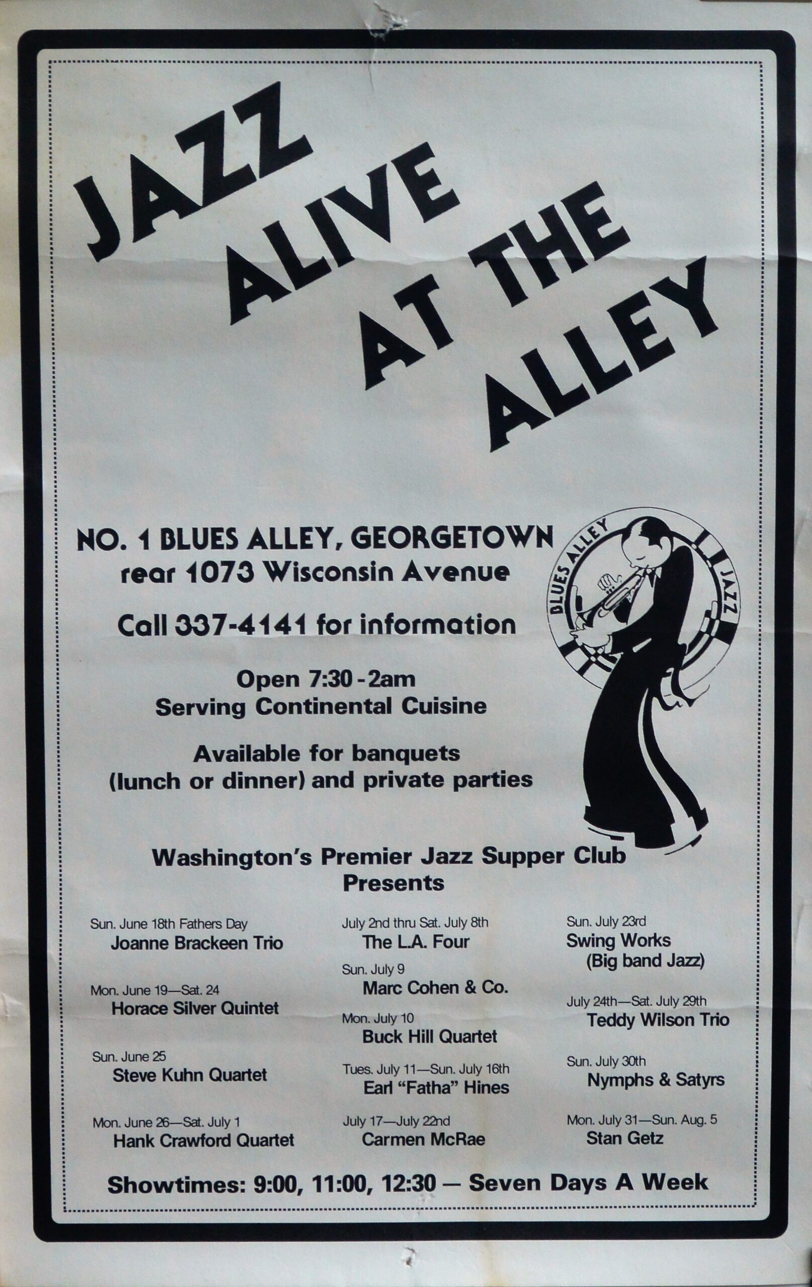 Nº 1 Blues Alley, Jazz alive at the Alley, cartel original local en ...