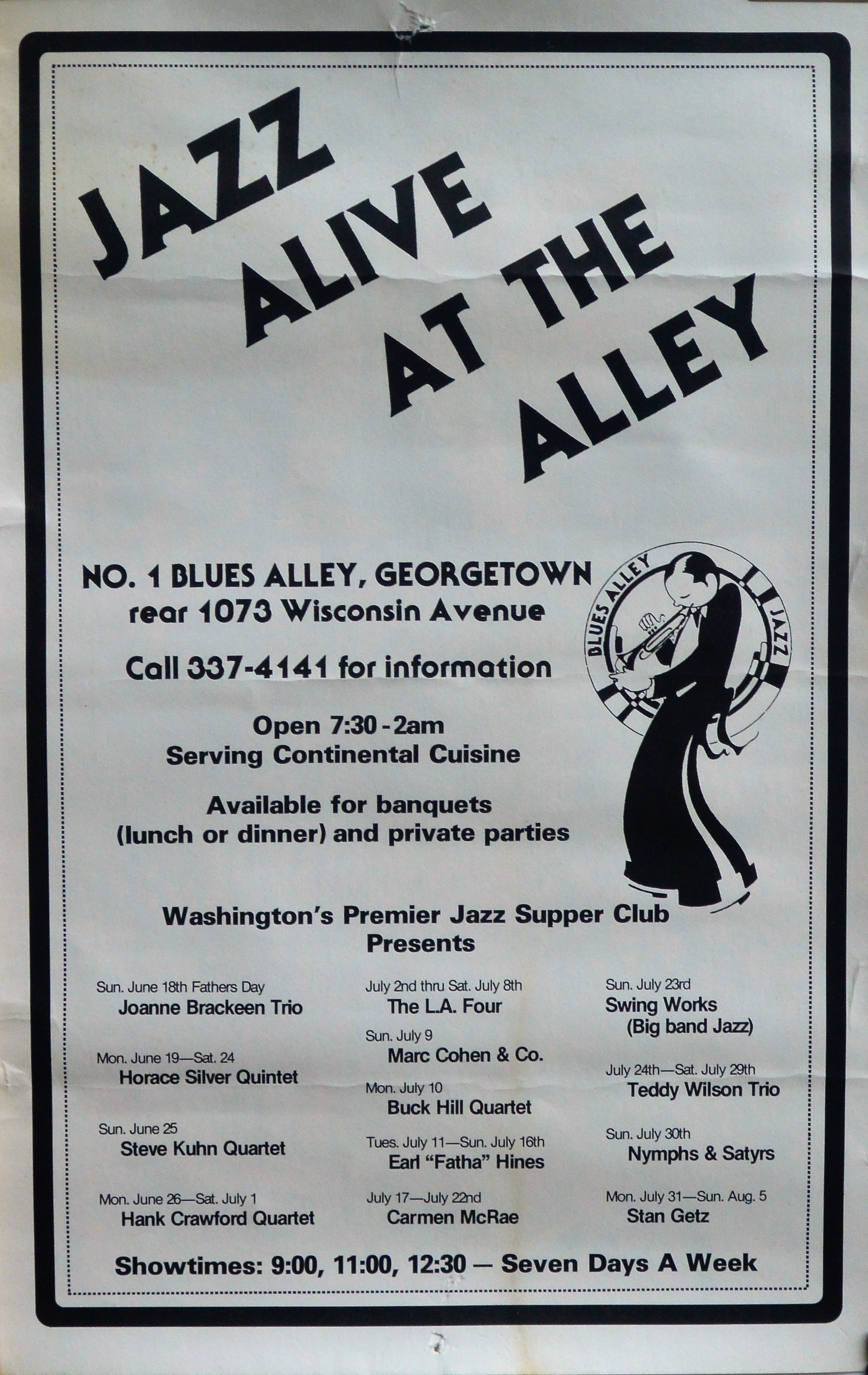 Nº 1 Blues Alley, Jazz alive at the Alley, cartel original local en ...