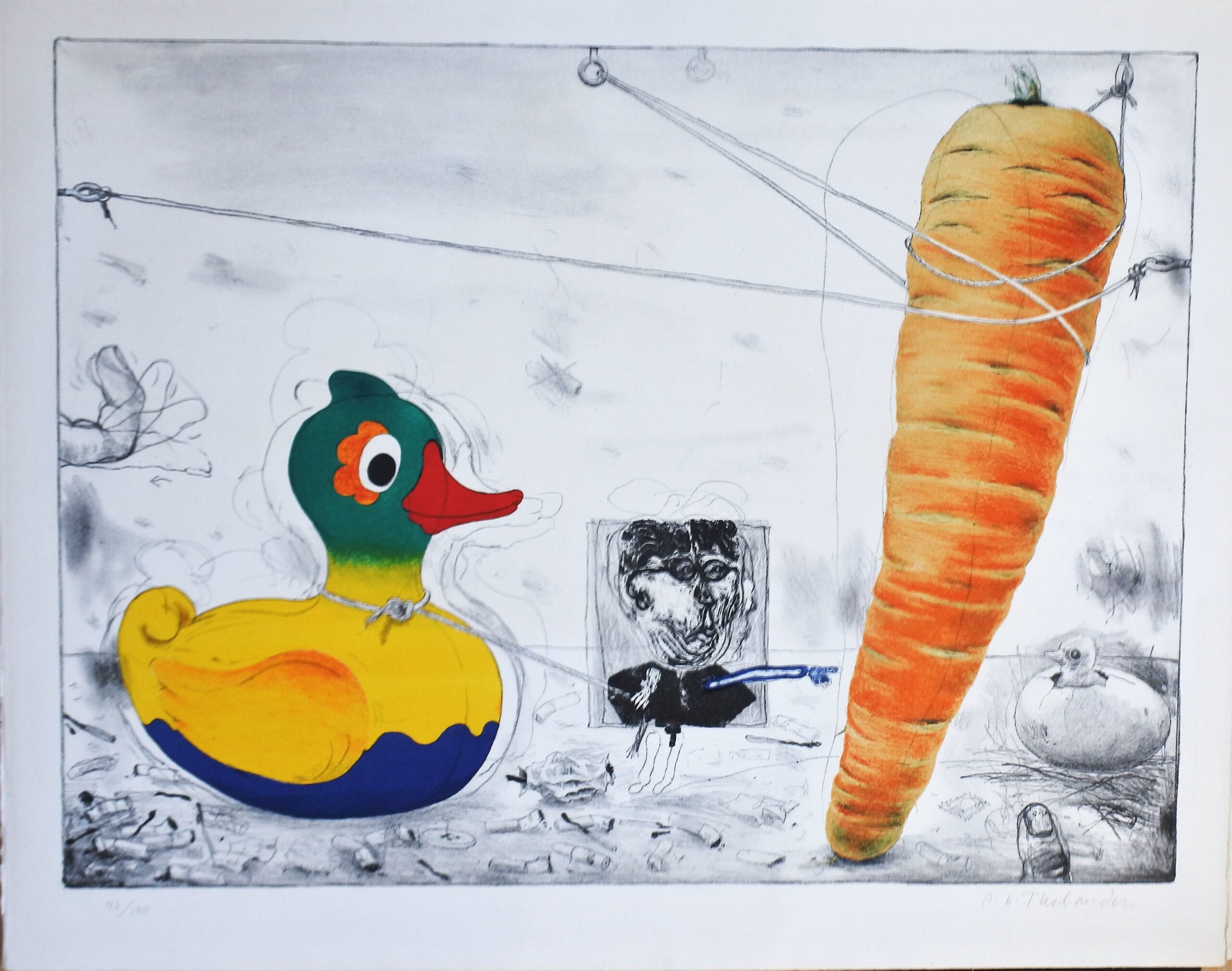 Pär Gunnar Thelander - "Badanka och morot" litografia - El Marco Verde ...