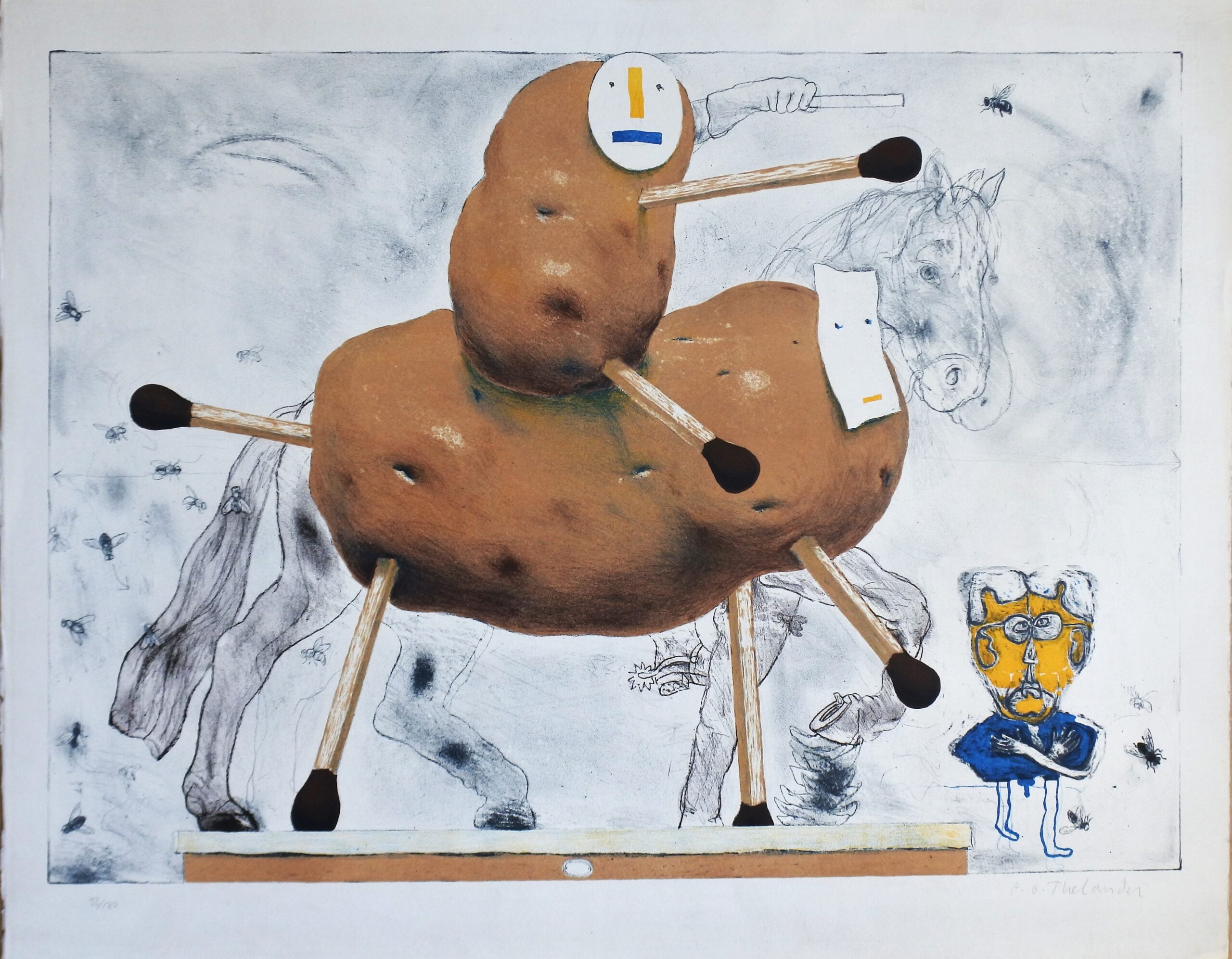 Pär Gunnar Thelander - "Potatishästen" litografia - El Marco Verde ...