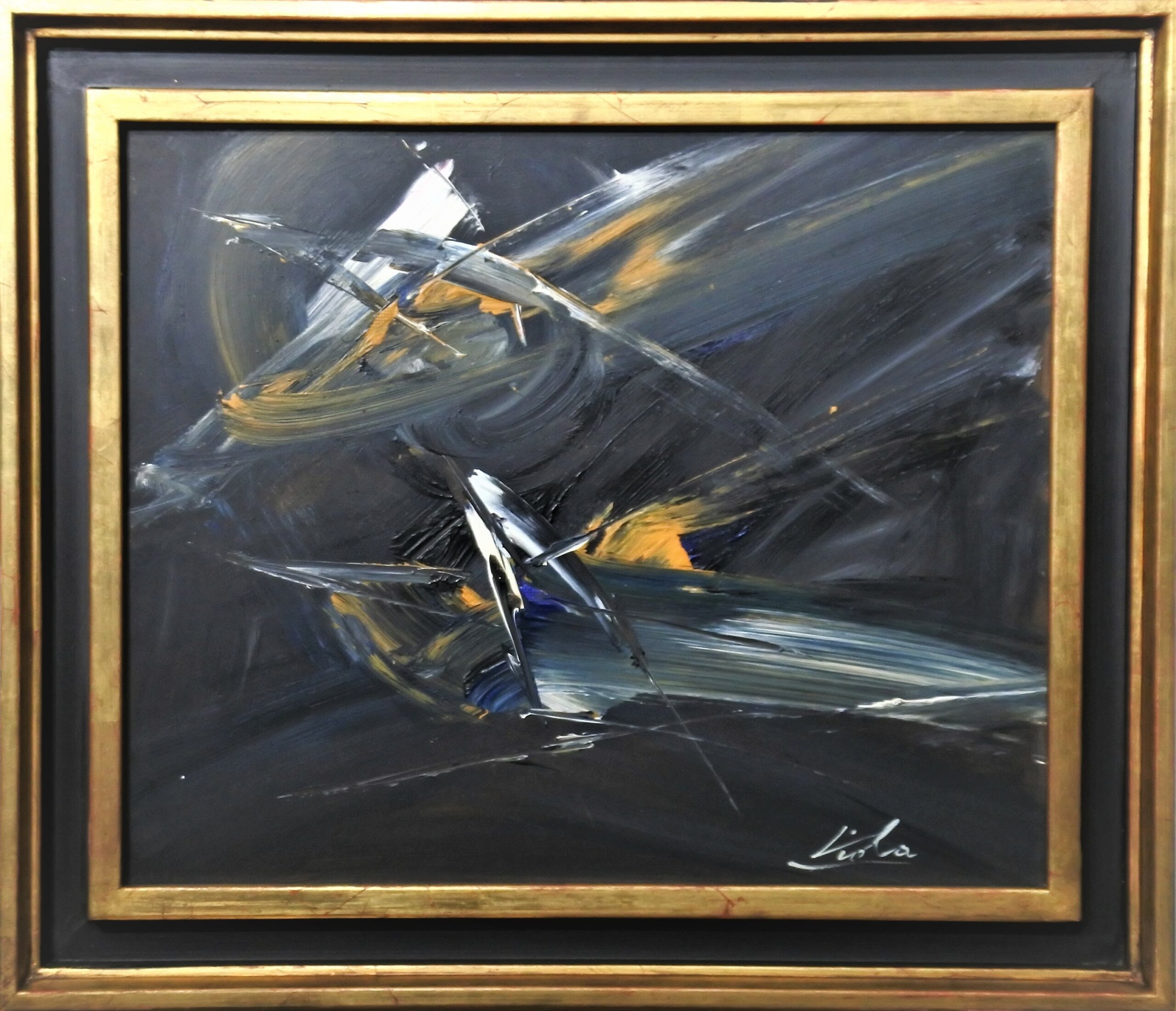 Manuel Viola 1968 - "Batalla en la tempestad" pintura técnica mixta ...
