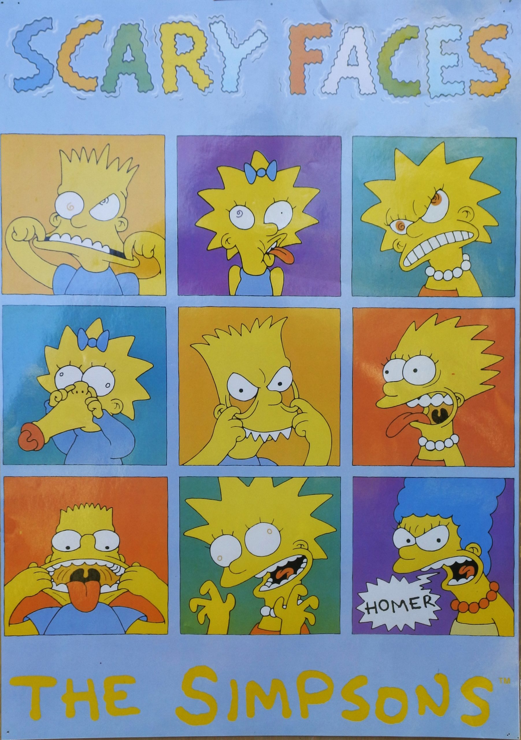 Matt Groening, The Simpsons, Scary faces, cartel, plastificado - El ...