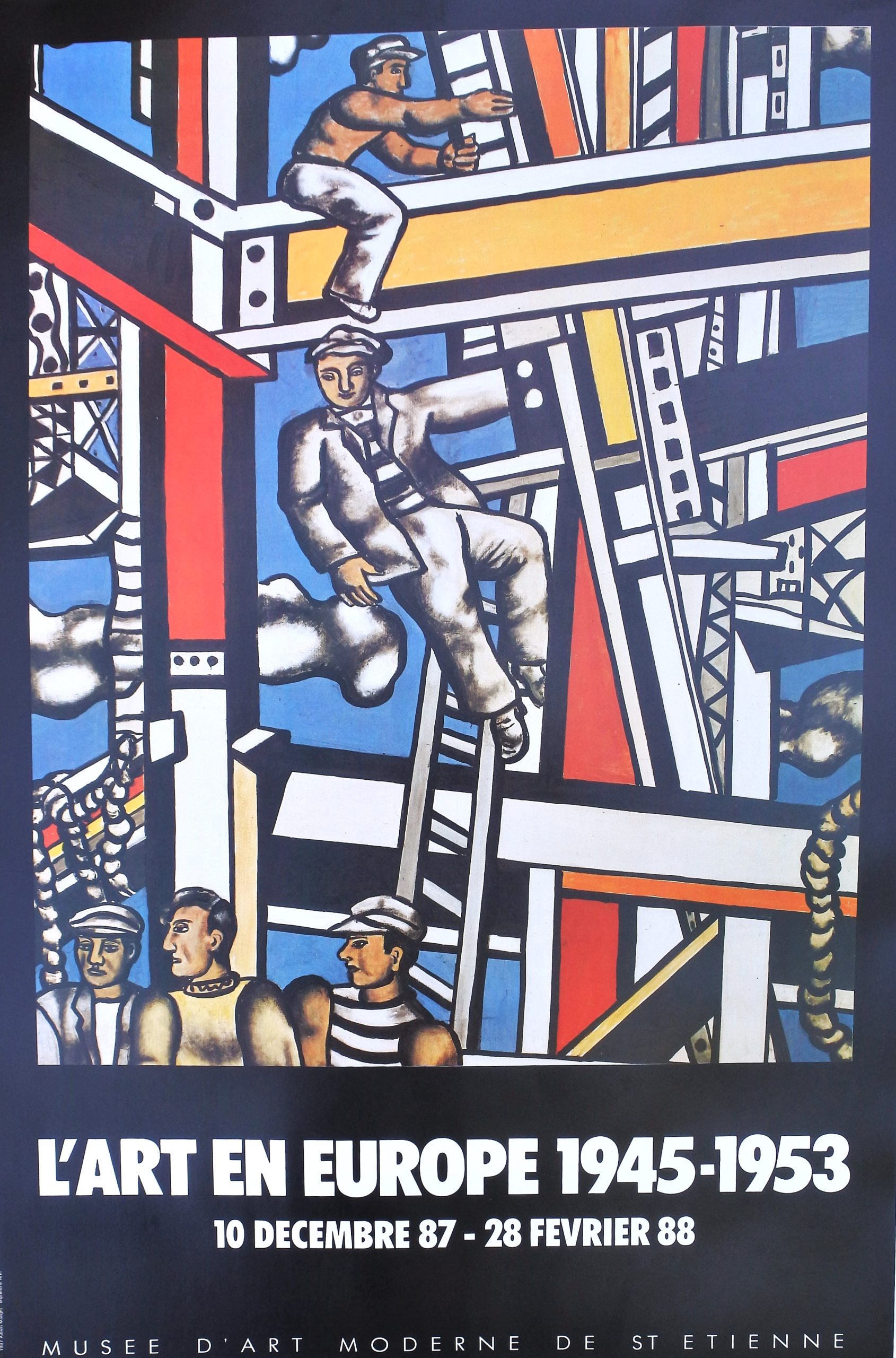 Fernand Leger - "Les Constructeurs" cartel original exposición l´art en Europe 1945-1950 en el ...