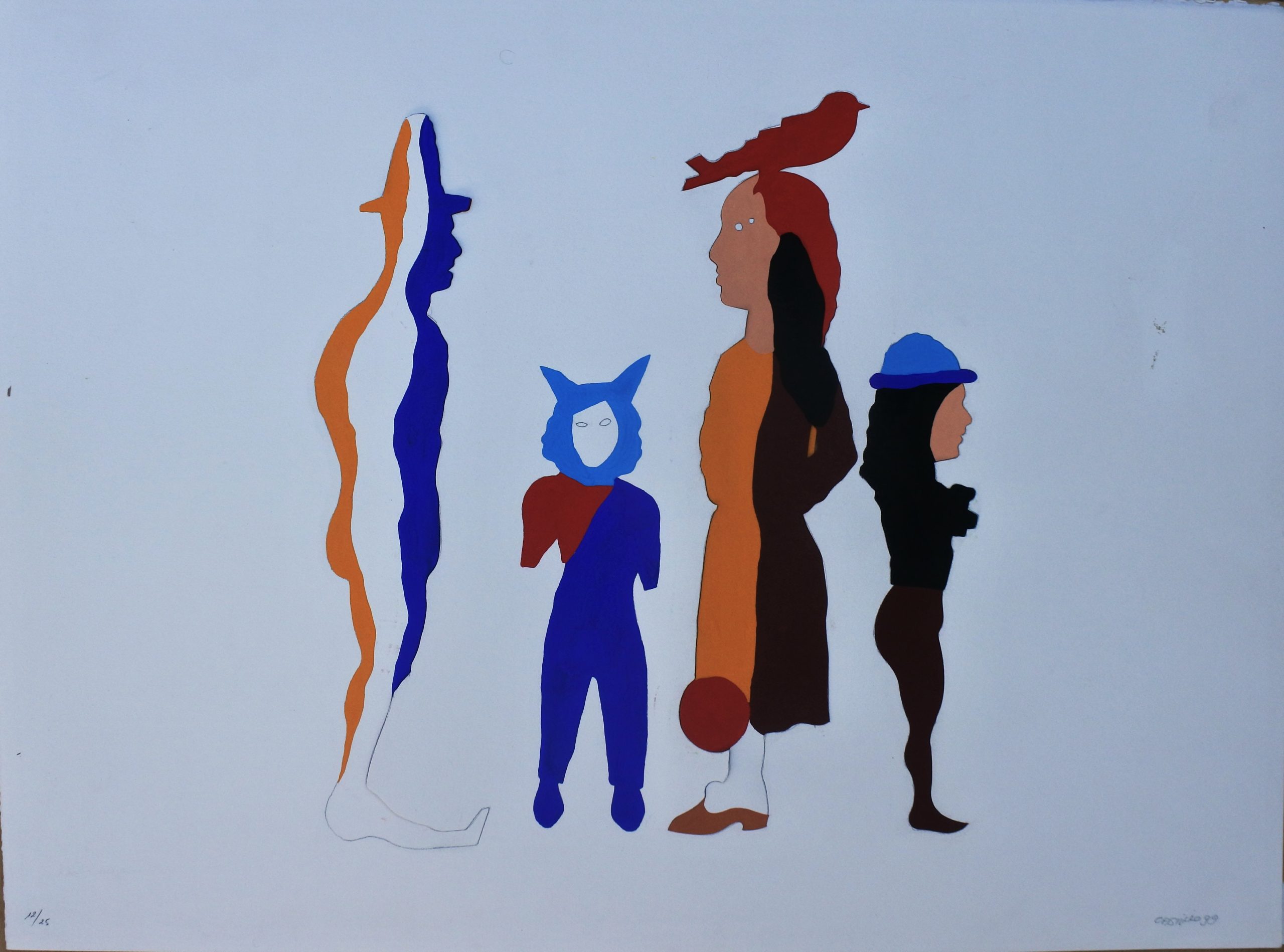 Jorge Castillo - "Compañeros IX" litografía troquelada y coloreada al ...